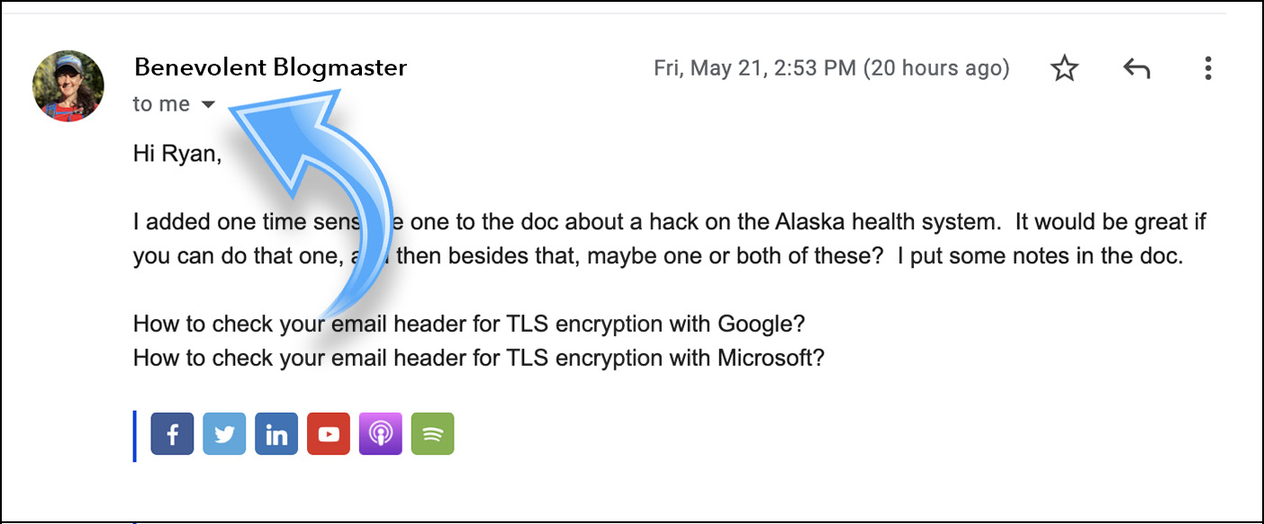How to check if Gmail is using TLS encryption