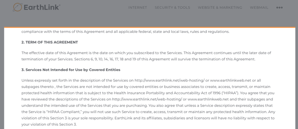 Can I use EarthLink Email and be HIPAA compliant?