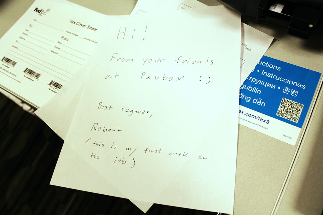 Sending a fax in 2017 - my Paubox induction