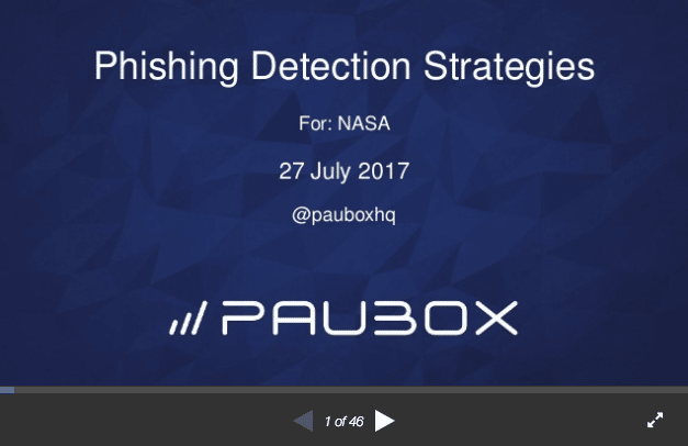 NASA cyber security webinar: Phishing detection strategies