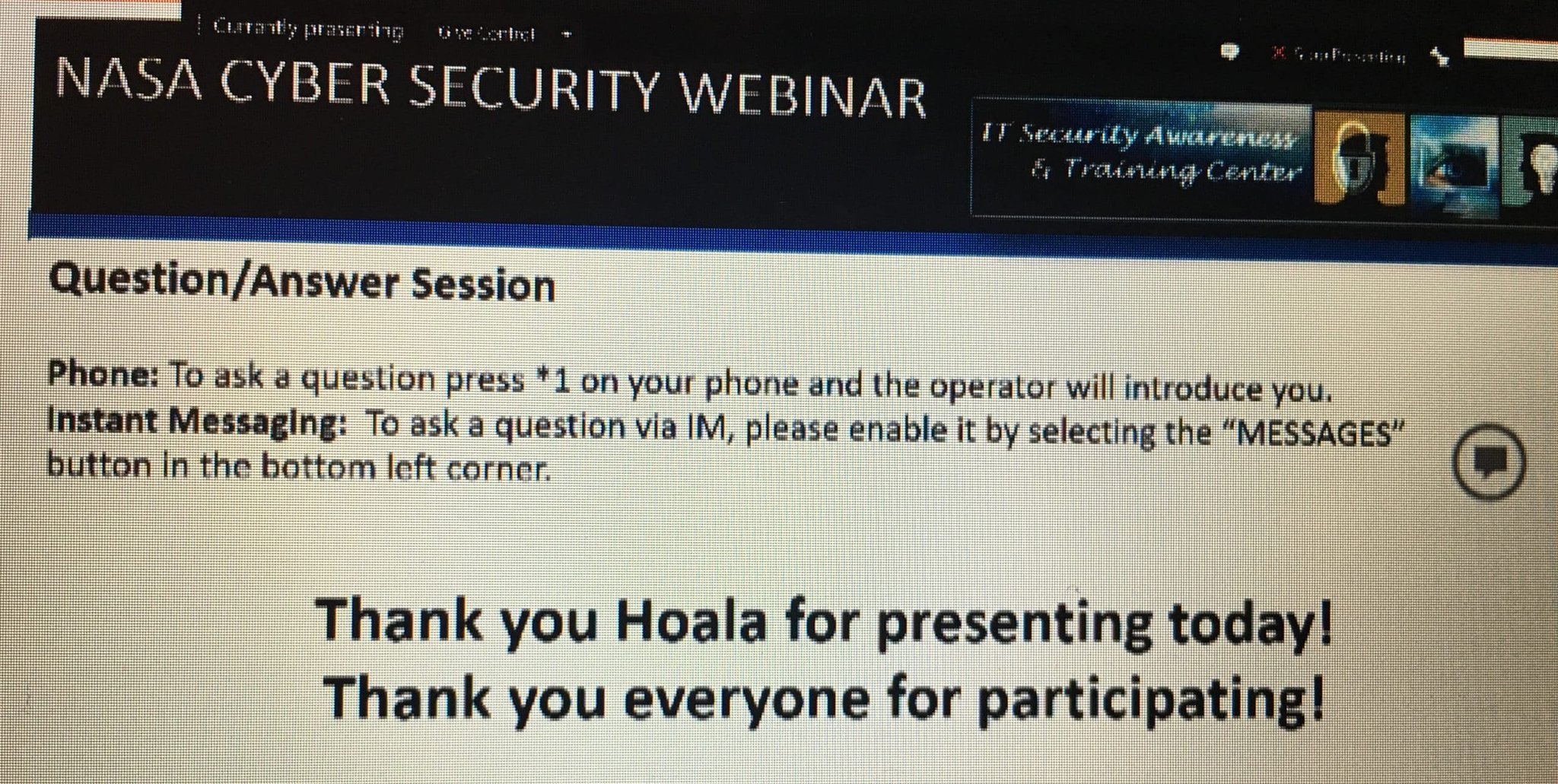 NASA cyber security webinar: Phishing detection strategies
