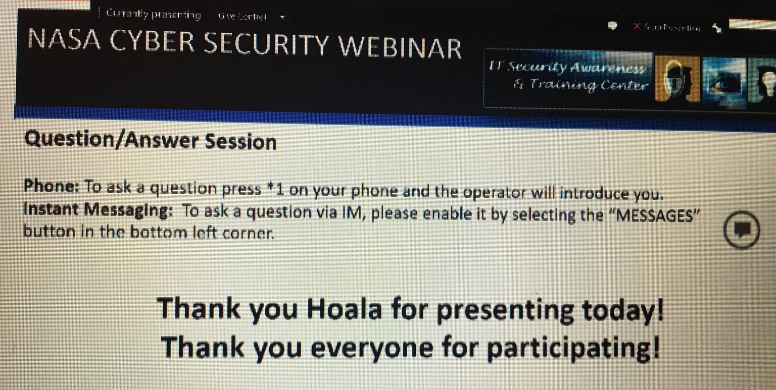 NASA cyber security webinar: Phishing detection strategies