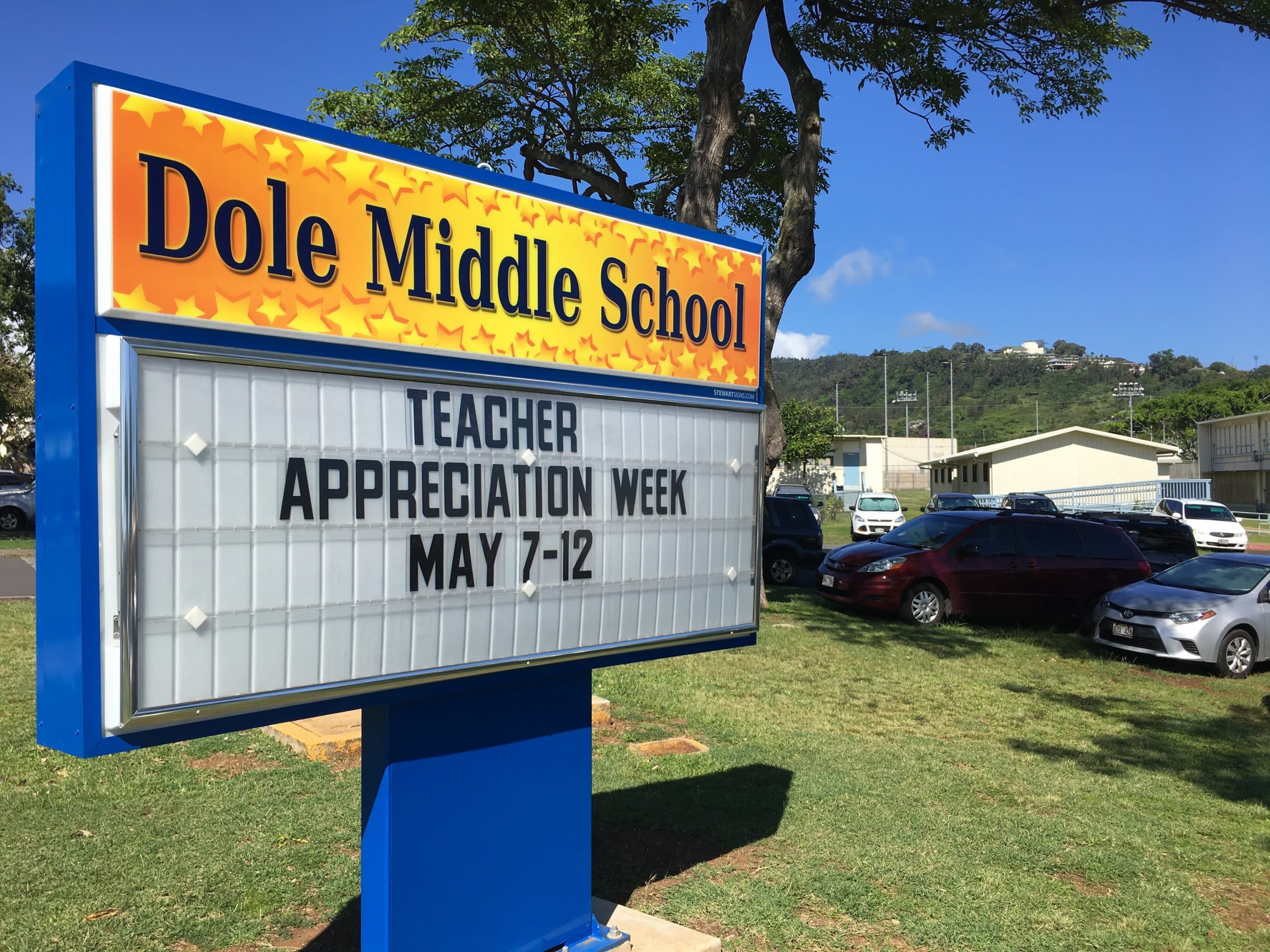Spending time with Purple Maia students at Dole Middle School