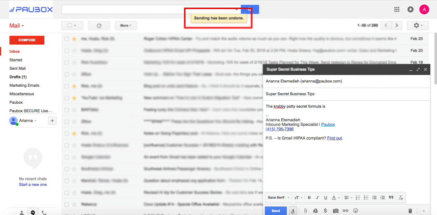 [Pictures] How to undo a sent email in Gmail