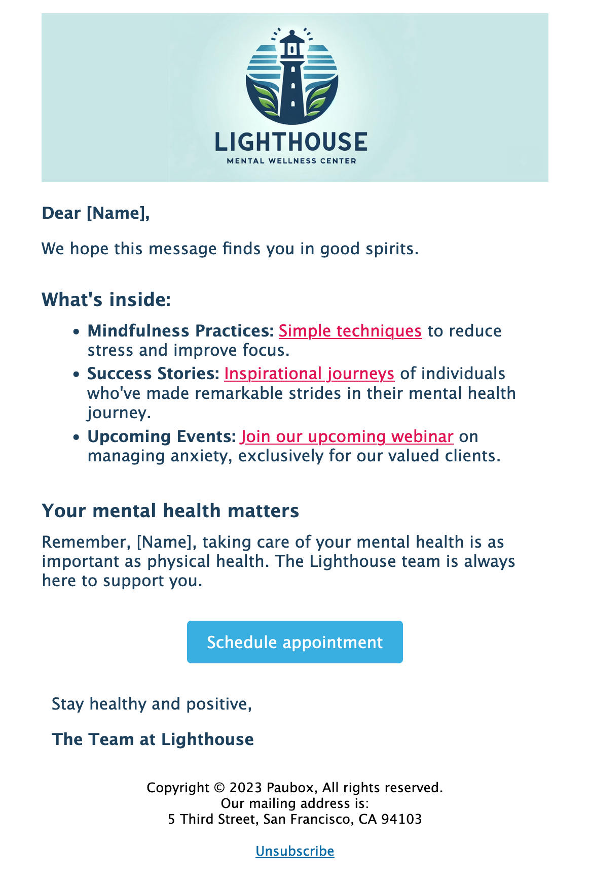 Examples of personalized healthcare marketing emails