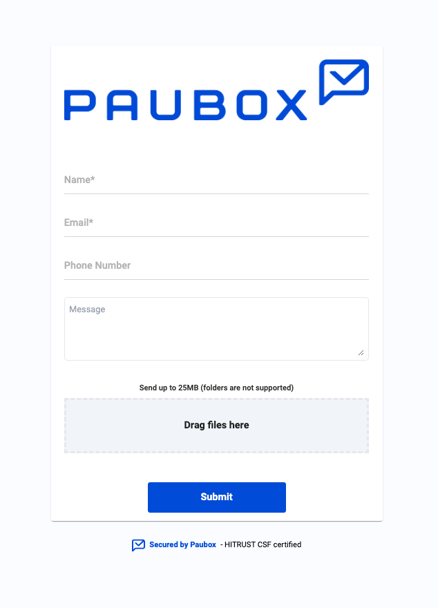 How to use Paubox Secure Contact Form