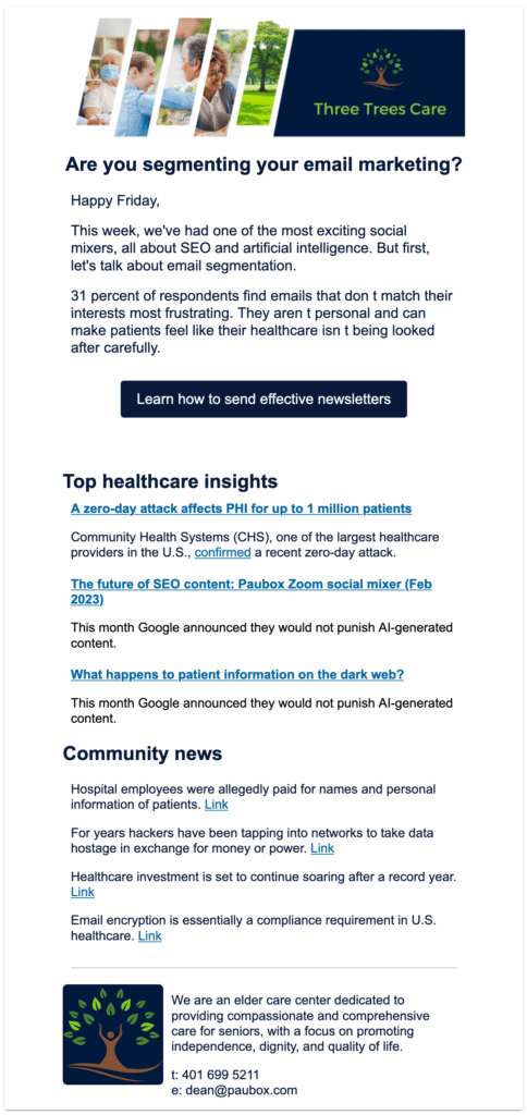 How to build and send a HIPAA compliant newsletter in only 2 minutes
